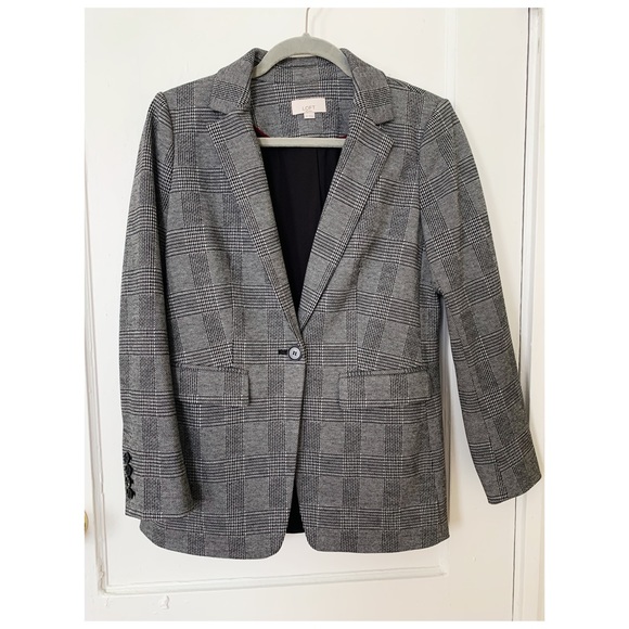 LOFT | Jackets & Coats | Gray Plaid Loft Blazer | Poshmark